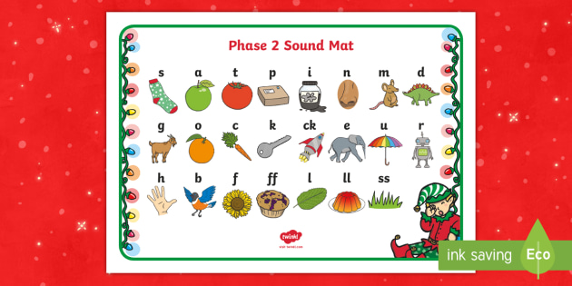 Christmas Themed Phase 2 Sound Mat (teacher made)