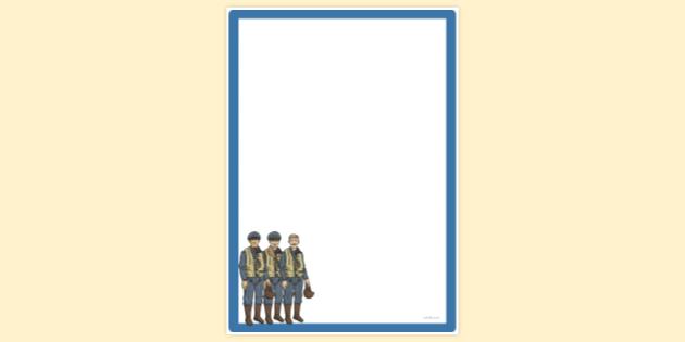 FREE! - Simple Blank WWII Pilots Page Border | Page Borders | Twinkl