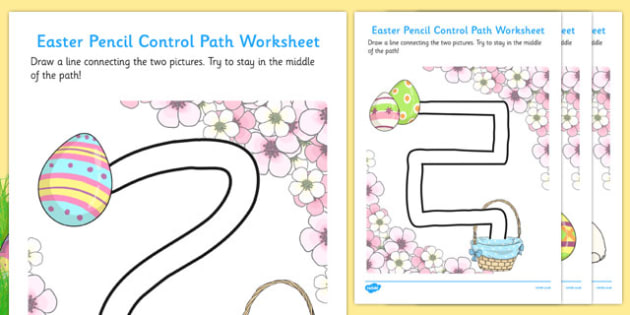 Easter Pencil Control Worksheet / Worksheets - pencil control