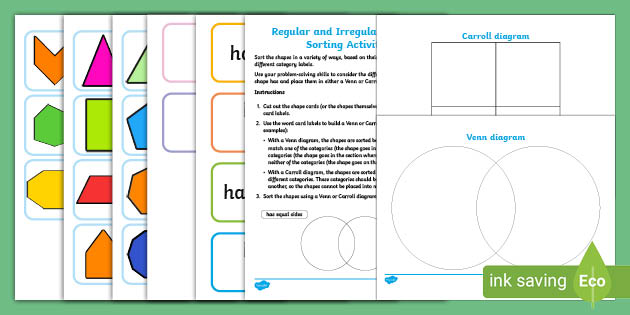 Year 5 Regular and Irregular Shapes Sorting Activity