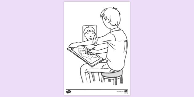 FREE! - Self Portrait Colouring | Colouring Sheets | Twinkl