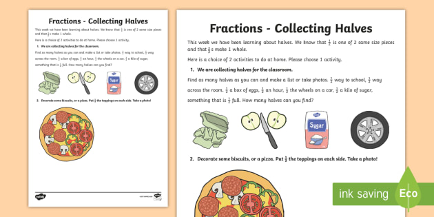 Find a Half Worksheet Home Learning (teacher made)