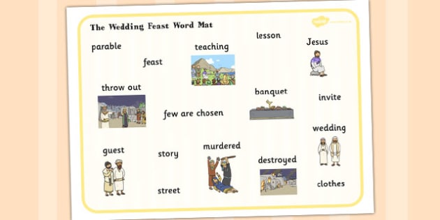 The Wedding Feast Word Mat (teacher made)