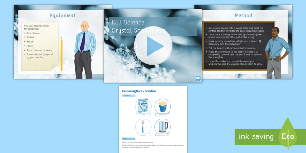 KS3 Science Christmas Resources crystal snow flakes Activity