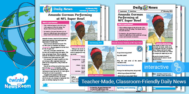 Amanda Gorman KS2 Reading Comprehension | Twinkl NewsRoom