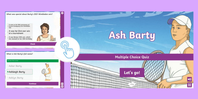 Ash Barty Multiple Choice Quiz Ι GO! Interactive Game