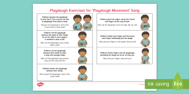 'Playdough Movement Song' Playdough Exercises Adult Guidance