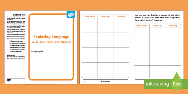 FREE! - Exploring Language - Local Place Names Booklet