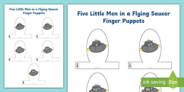 👉 Five Little Men in a Flying Saucer Finger Puppets