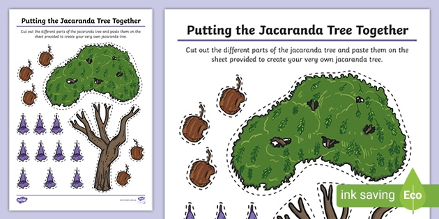 Jacaranda Tree Cut and Paste Activity (teacher made)