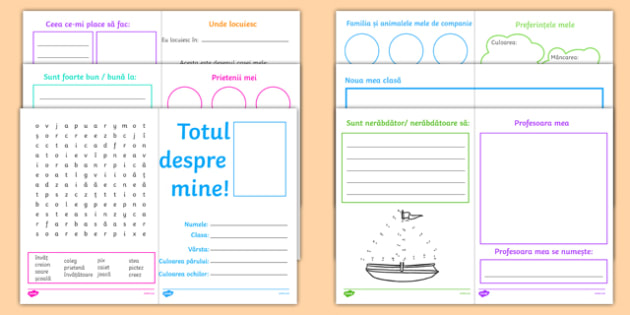 Totul despre mine - Broșură (teacher made)