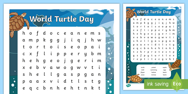 * NEW * World Turtle Day Word Search