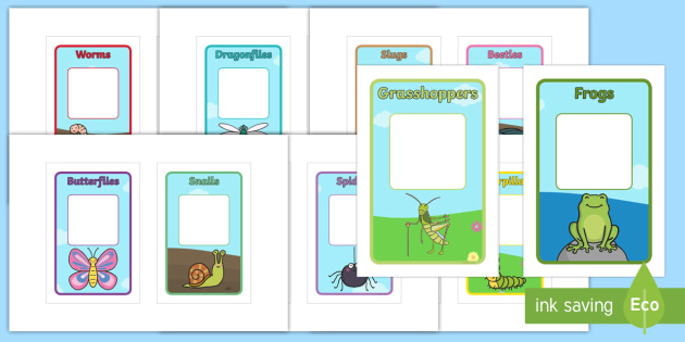 👉 Class Group Signs (Minibeasts) IKEA Tolsby/Fiestad Frame