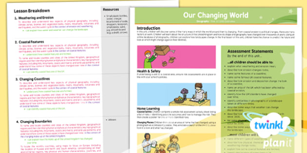 FREE! - Geography: Our Changing World Year 6 Unit Planning Overview