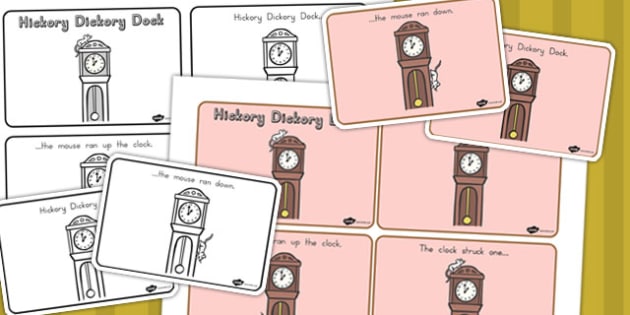 Hickory Dickory Dock Story Sequencing A4 - nursery, sequencing