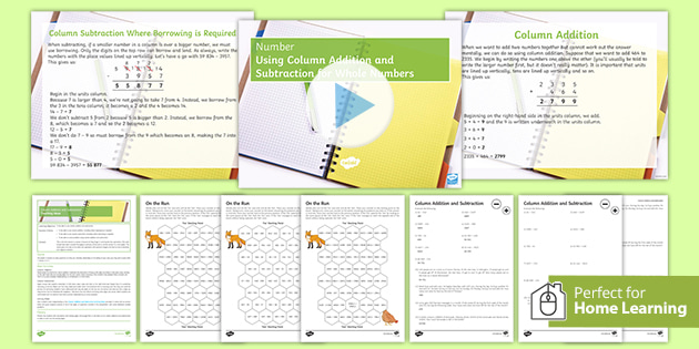 FREE! - The 4 Operations Lesson 1: Column Addition & Subtraction