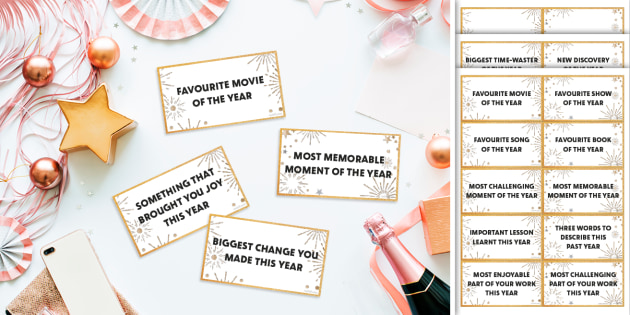 New Year's Eve Reflection Cards | Twinkl Party