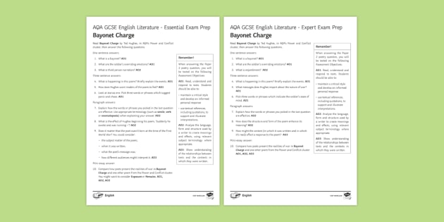 AQA GCSE Poetry Exam Prep - Bayonet Charge