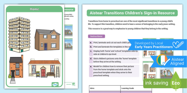 Aistear Transitions Children's Sign-in Resource