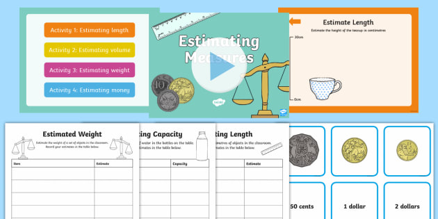Year 2 Maths Estimating Measures Lesson Pack (teacher made)