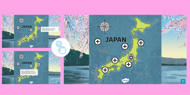 Japan Map Hotspot Activity - Year 6 Geography