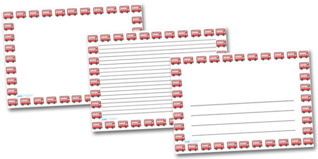 Red Bus Landscape Page Borders- Landscape Page Borders - Page