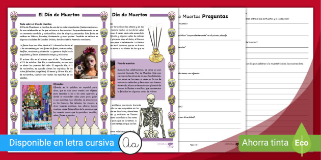 Lectura del Día de Muertos (teacher made)