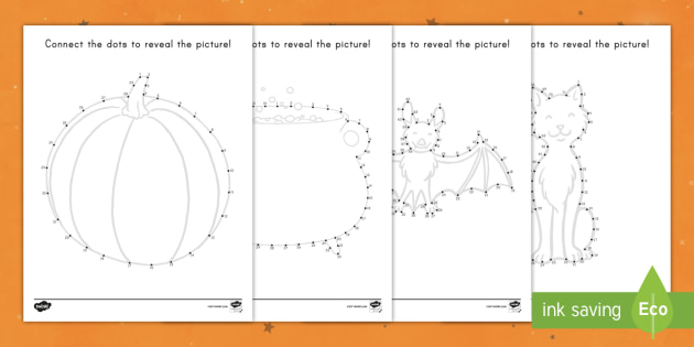 Halloween Dot to Dot Picture Activities (teacher made)