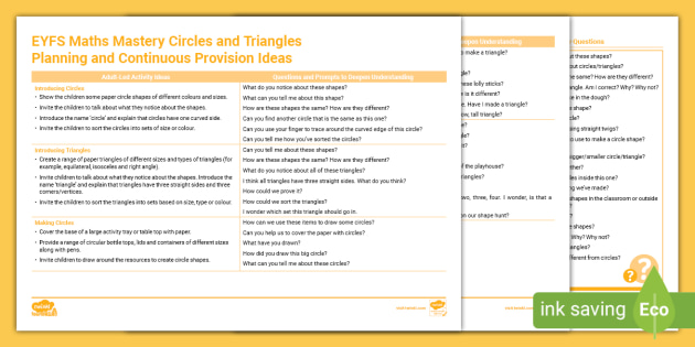 EYFS Maths Circles and Triangles Plan & Continuous Provision