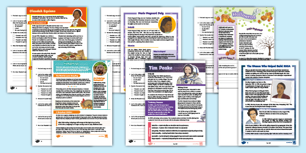 UKS2 October Differentiated Reading Comprehension Activity Pack (Age 9-11)
