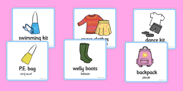 SEN Communication Cards Things To Remember Girl Polish Translation