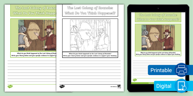 North Carolina: The Lost Colony of Roanoke Writing Prompt Activity