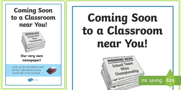 Class Newspaper Display Poster (teacher made)