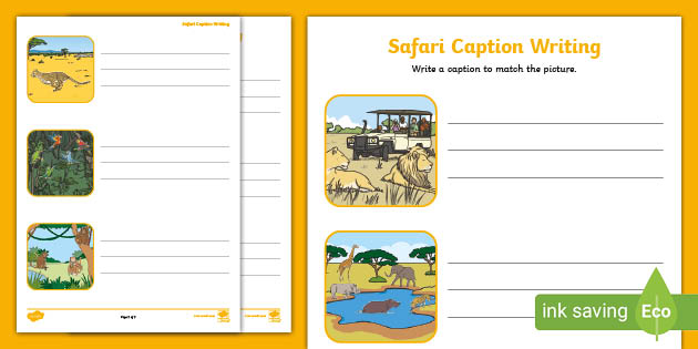 Safari Caption Writing Activity (teacher made)