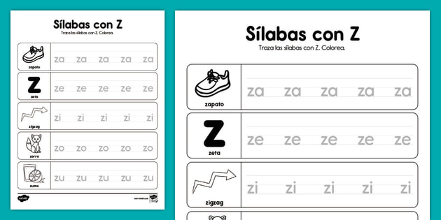 Hojas De Trabajo Con Los Sonidos De La S Y La Z