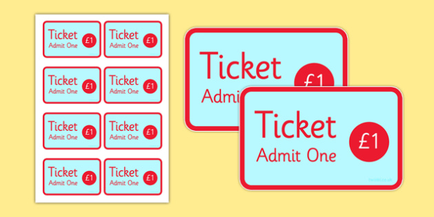 The Fairground Role Play Tickets (teacher made)