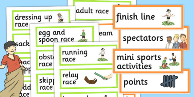 Sports Day Vocabulary Cards - ESL Sports Day Vocabulary