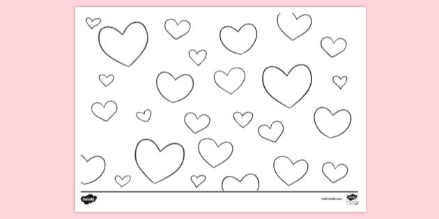 Hearts Colouring Sheet
