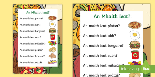 'An Maith Leat?' Poem Gaeilge (teacher made)