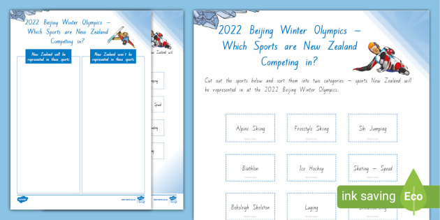 2022 Winter Olympics Activity - Sport Sorting - Twinkl NZ