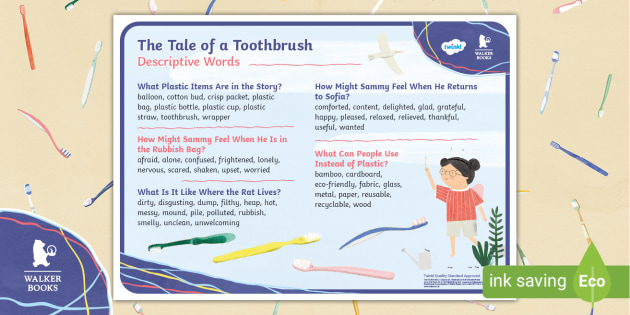 FREE! - The Tale of a Toothbrush Descriptive Word Mat Ages 5-7