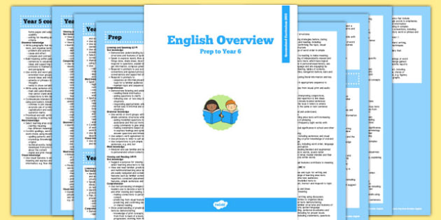FREE! - Queensland Curriculum Prep to Year 6 English Literacy Syllabus