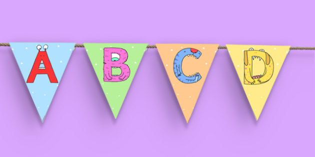 Upper Case Monster Alphabet Display Bunting (teacher made)