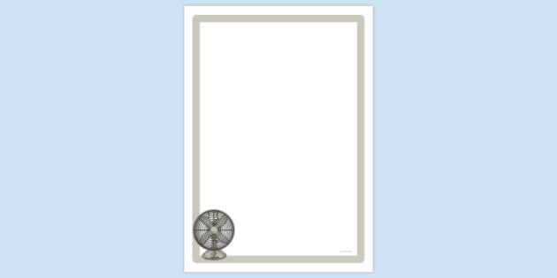 FREE! - Simple Blank Electric Fan Page Border | Page Border | Twinkl