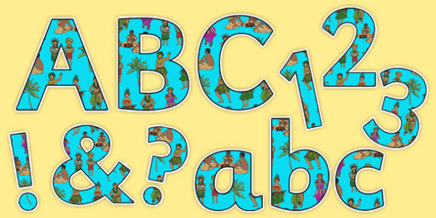 FREE! - Pacific Islands Themed Display Letters and Numbers Pack
