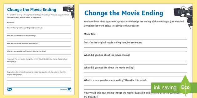 Change the Movie Ending Activity (teacher made)