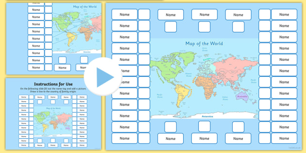 Where Our Families Are from World Map (teacher made)