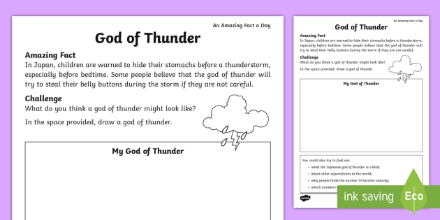 God of Thunder Worksheet / Worksheet (teacher made)