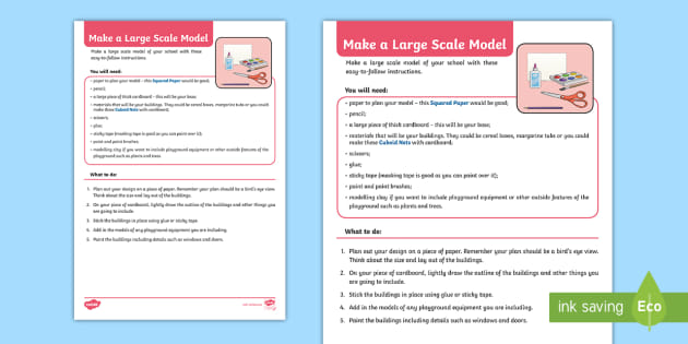 Make a Large Scale Model Activity (teacher made)