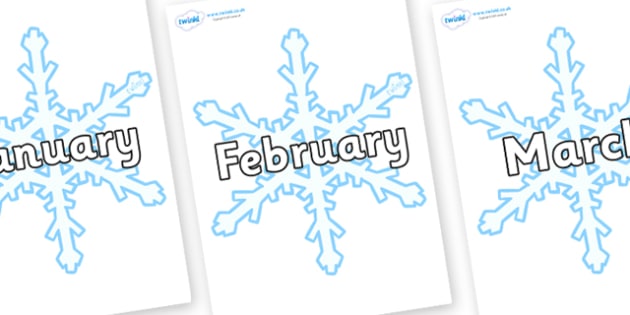 FREE! - Months of the Year on Snowflake (teacher made)